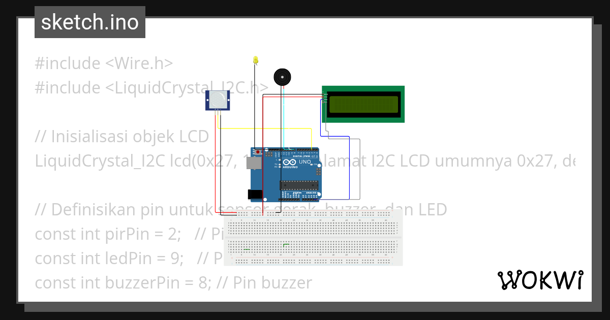 Alfan Rizki pendeteksi gerak. - Wokwi ESP32, STM32, Arduino Simulator