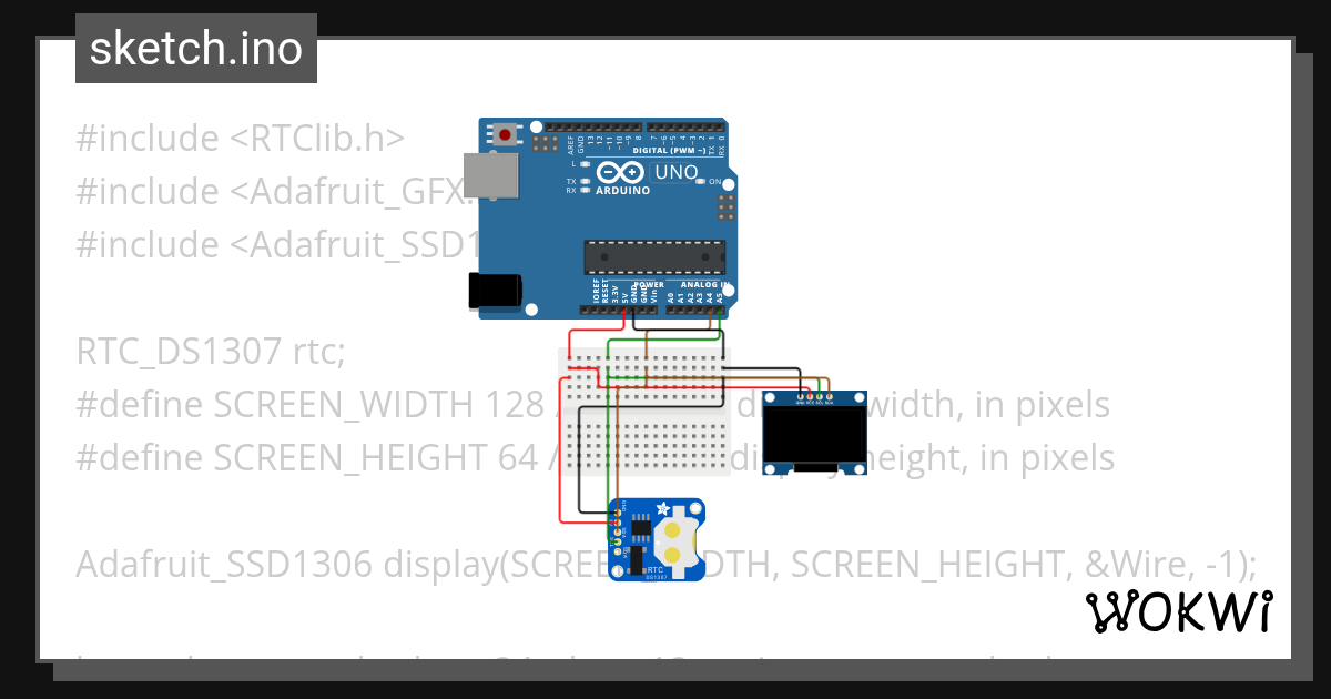 DS1307 Arduino Uno - Wokwi ESP32, STM32, Arduino Simulator