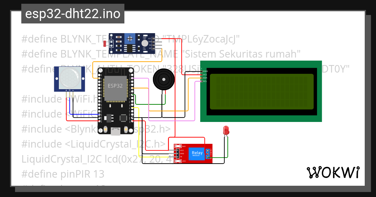 Sistem Sekuritas Rumah - Wokwi ESP32, STM32, Arduino Simulator