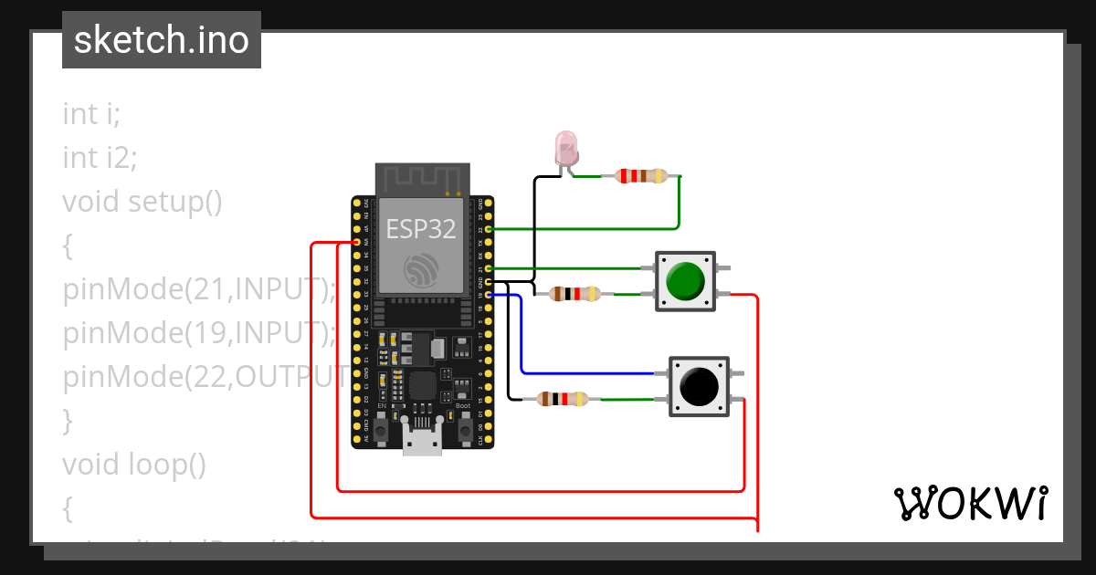 按鈕與方塊程式 Wokwi Esp32 Stm32 Arduino Simulator 3651