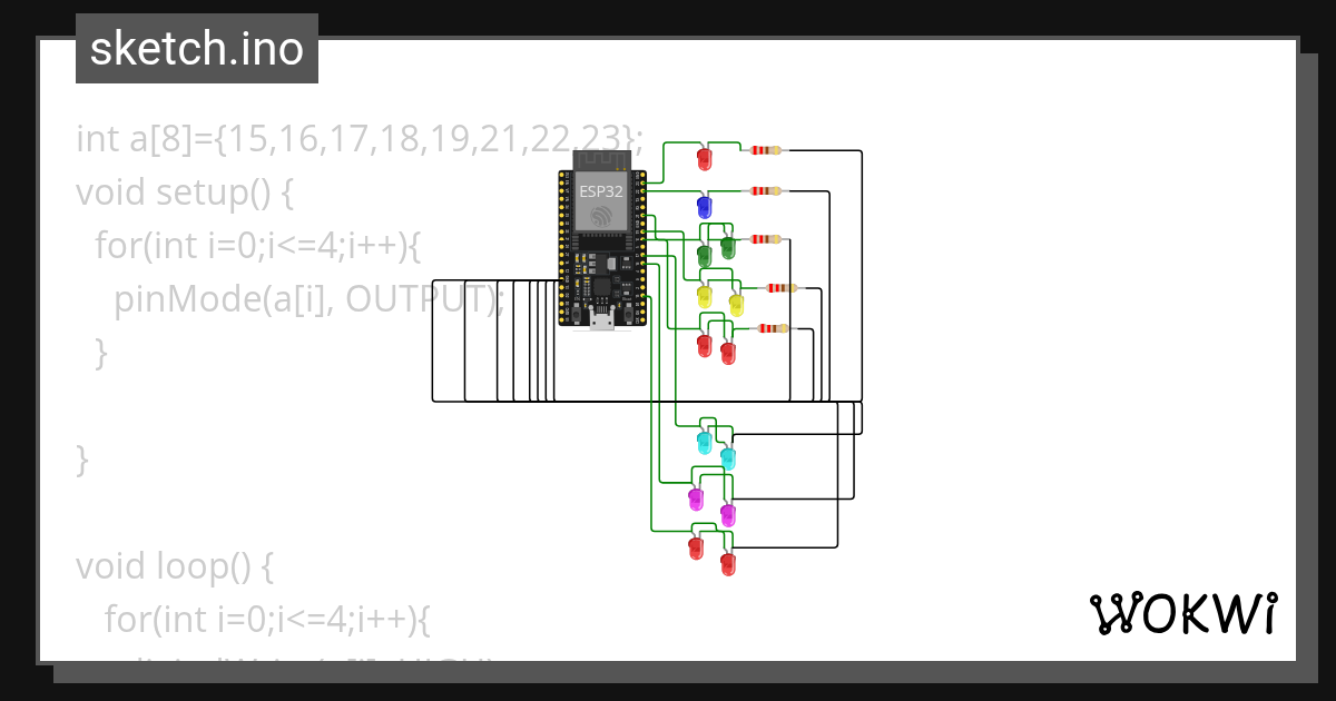 跑馬燈 Wokwi Esp32 Stm32 Arduino Simulator 