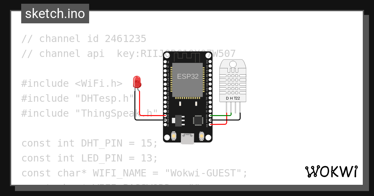Esp32 Dht22 Thingspeak Copy Wokwi Esp32 Stm32 Arduino Simulator
