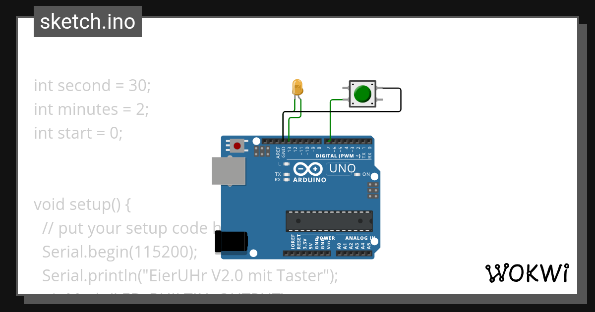 Uebung4 Eieruhr Taster - Wokwi ESP32, STM32, Arduino Simulator
