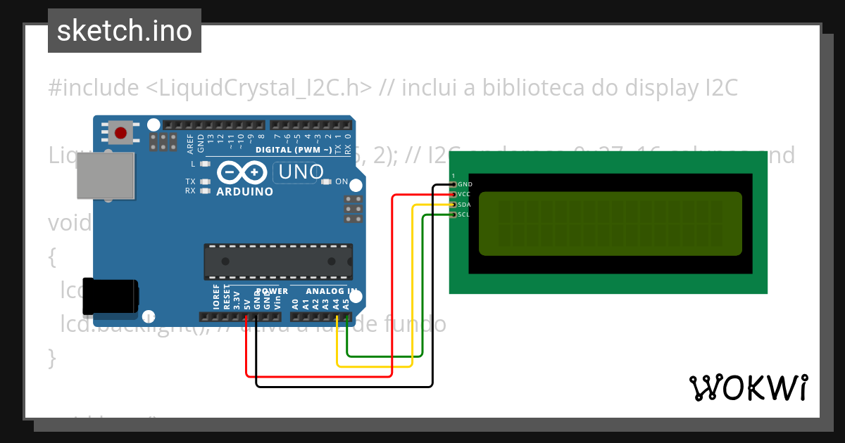 Display_I2C - Wokwi ESP32, STM32, Arduino Simulator