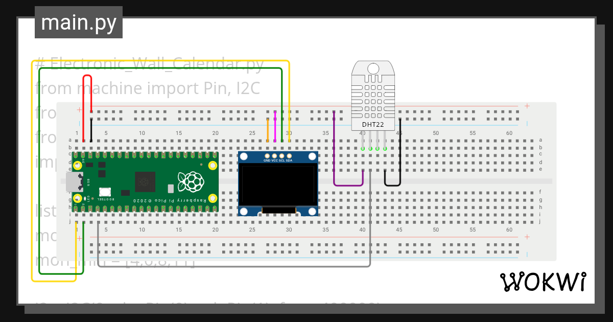 Electronic Wall Calender Wokwi Esp32 Stm32 Arduino Simulator 0602
