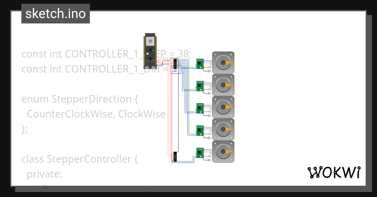 Stepper controller - Wokwi ESP32, STM32, Arduino Simulator