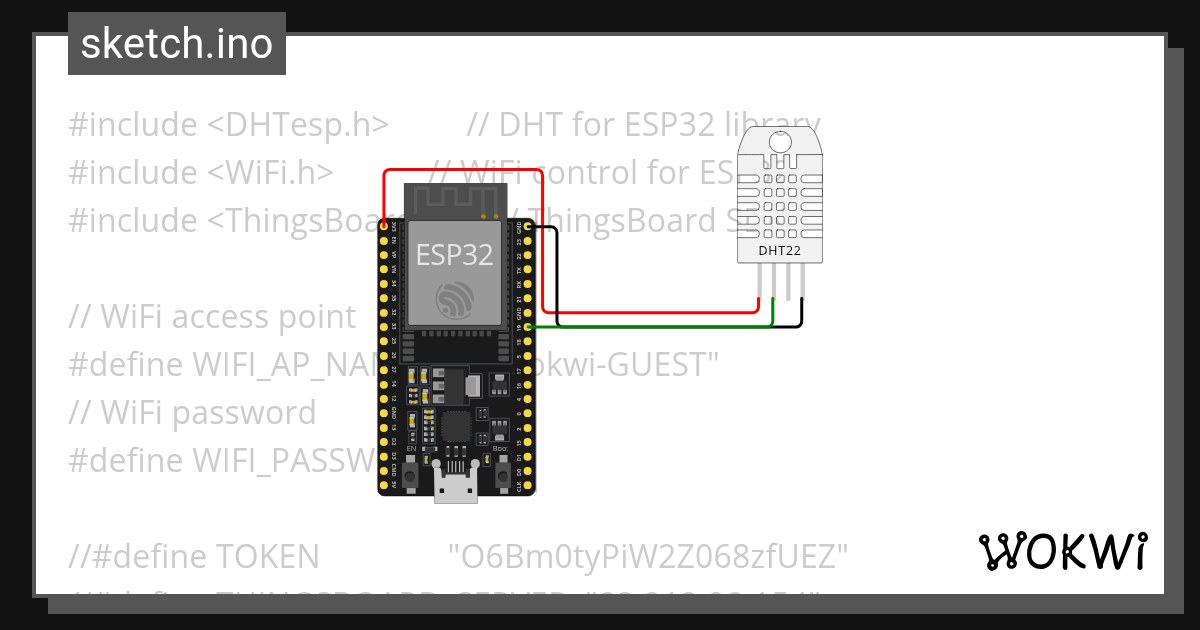 DHT 32 + ESP32 Dummy - Wokwi ESP32, STM32, Arduino Simulator