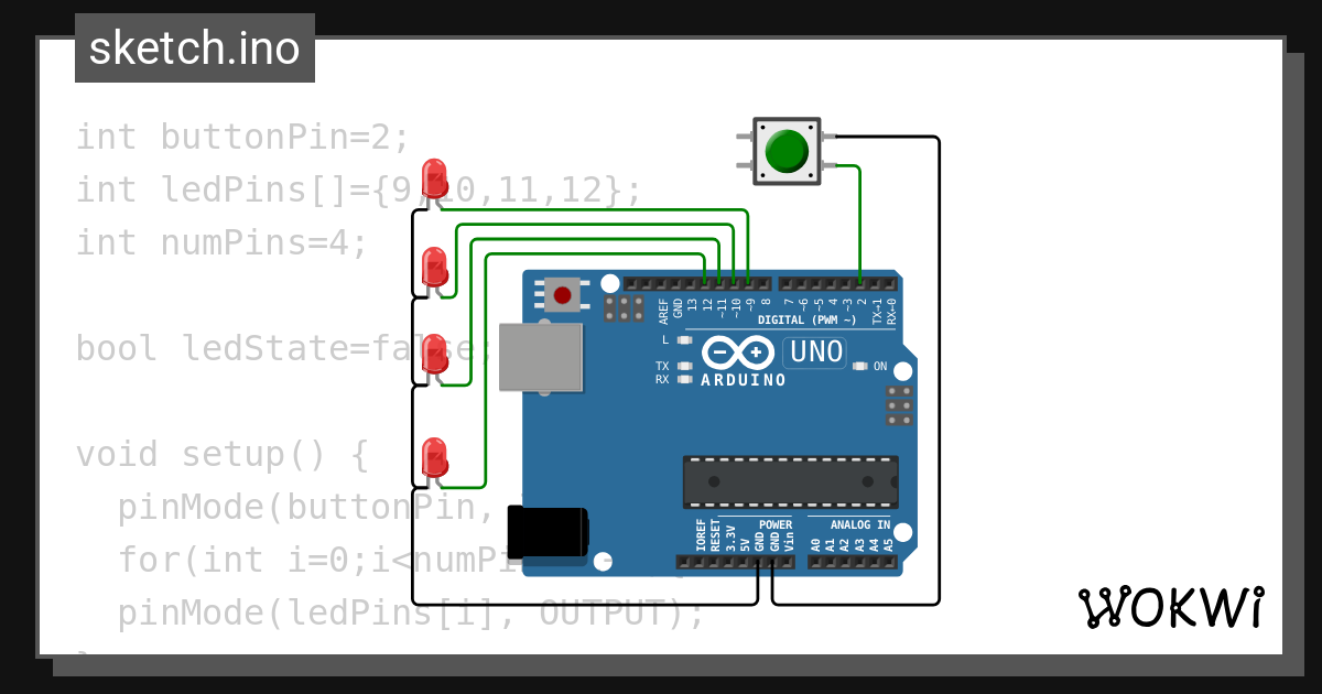 Led跑马灯 Wokwi Esp32 Stm32 Arduino Simulator 6435