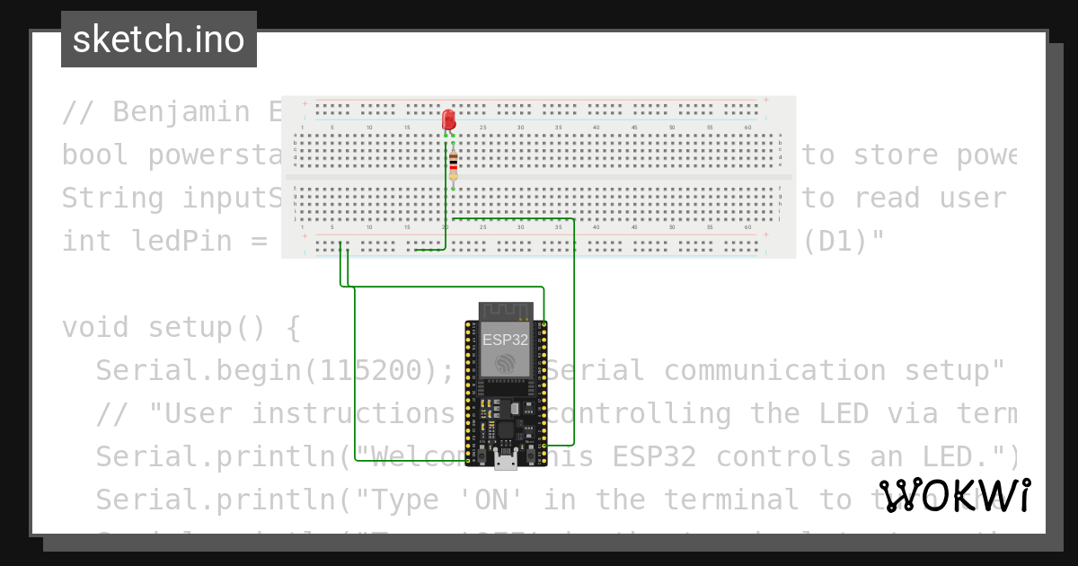 Led Serial Benjamin Wokwi Esp32 Stm32 Arduino Simulator