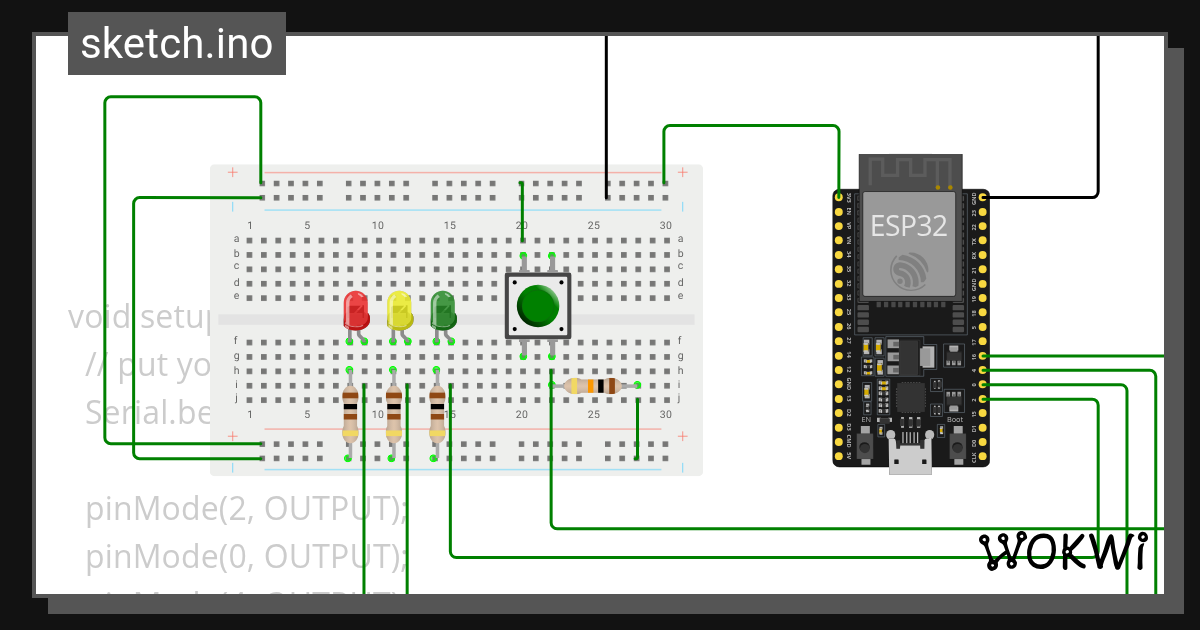 TrafficLights - Wokwi ESP32, STM32, Arduino Simulator