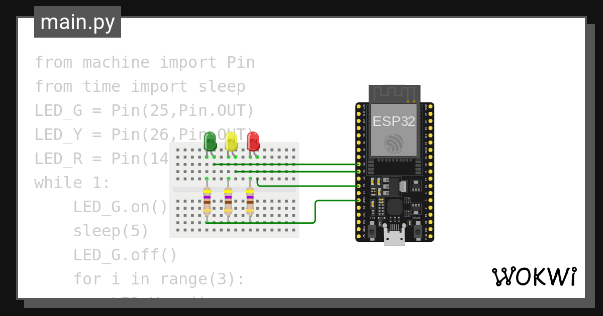 十字路口信号灯 Copy 2 Wokwi Esp32 Stm32 Arduino Simulator 
