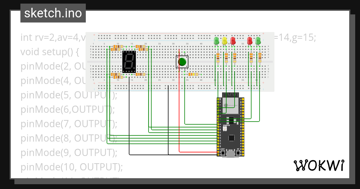 semaforo 2 - Wokwi ESP32, STM32, Arduino Simulator