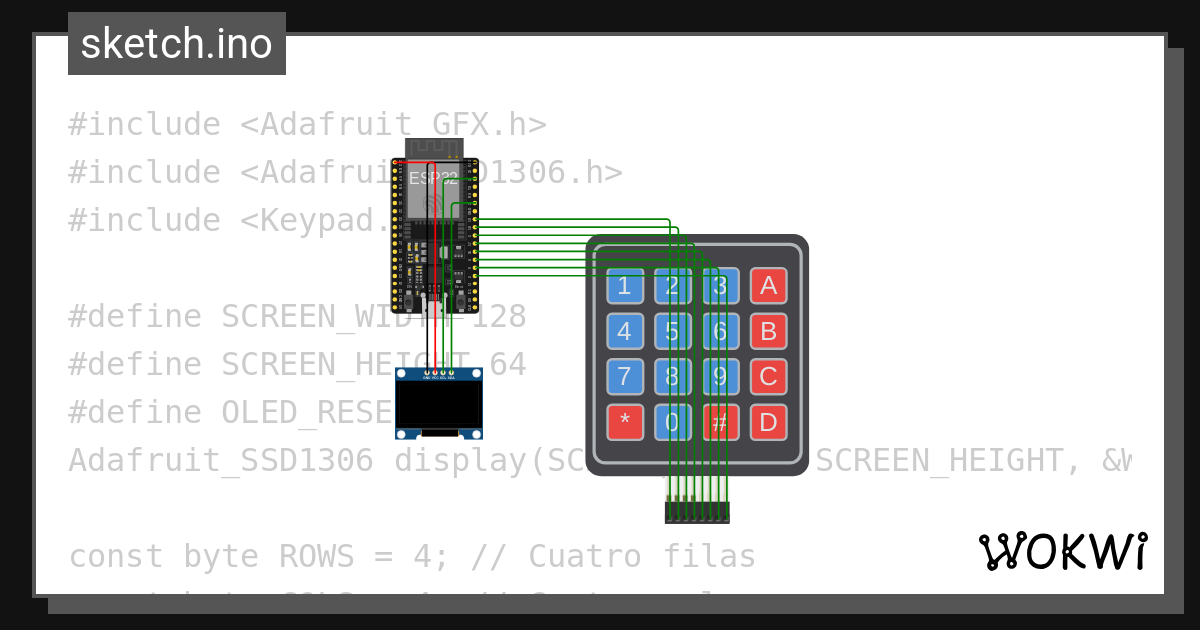 Matricial 4x4 Copy Wokwi Esp32 Stm32 Arduino Simulator