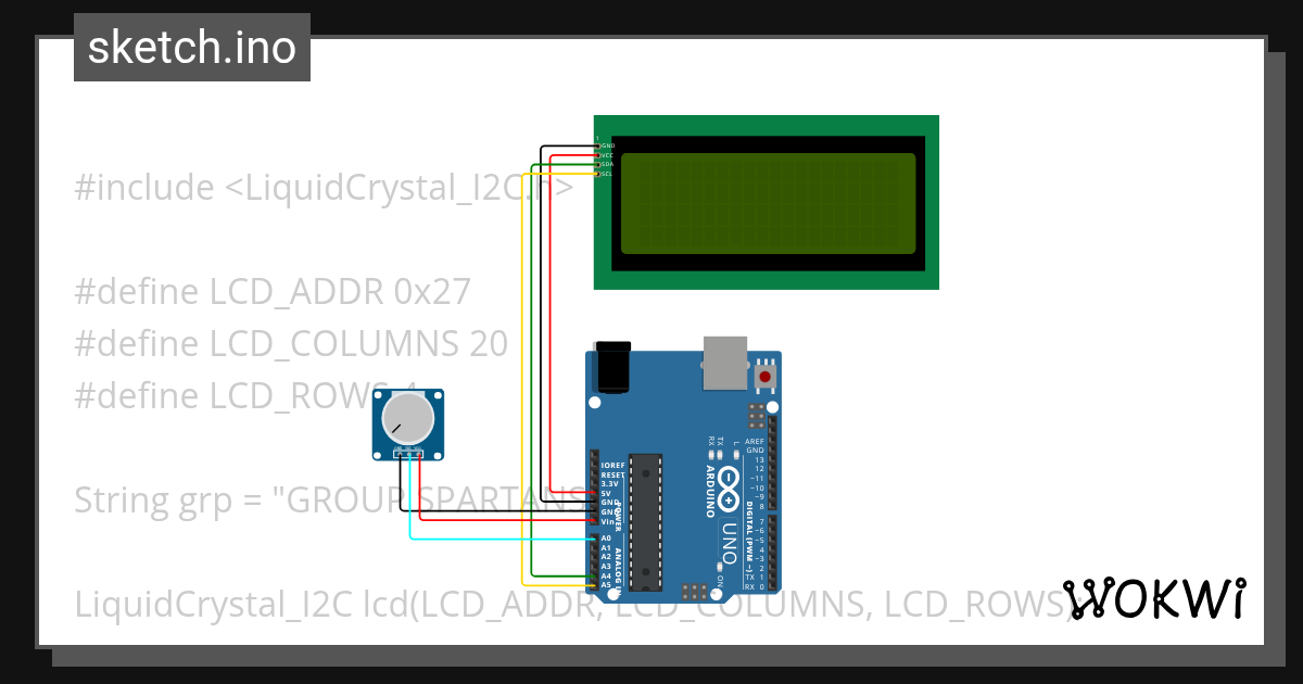 5. LCD & POTENTIOMETER - Wokwi ESP32, STM32, Arduino Simulator