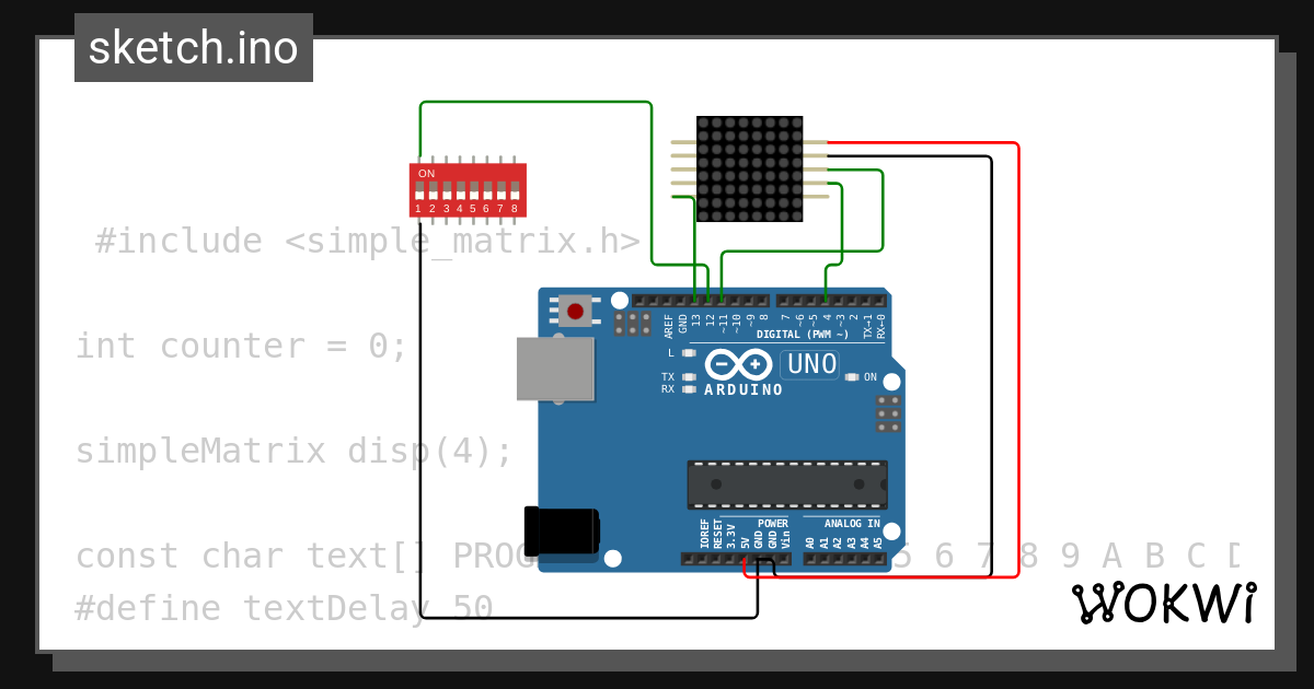 Led Matrix 8 X 8 Wokwi Esp32 Stm32 Arduino Simulator 7754