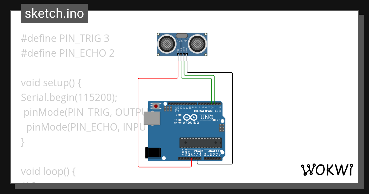 Sensor Jarak Wokwi Esp32 Stm32 Arduino Simulator 3301