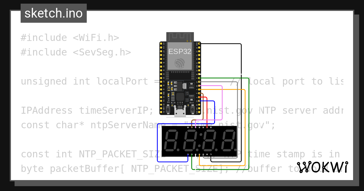 Clock Wokwi Esp32 Stm32 Arduino Simulator 8039
