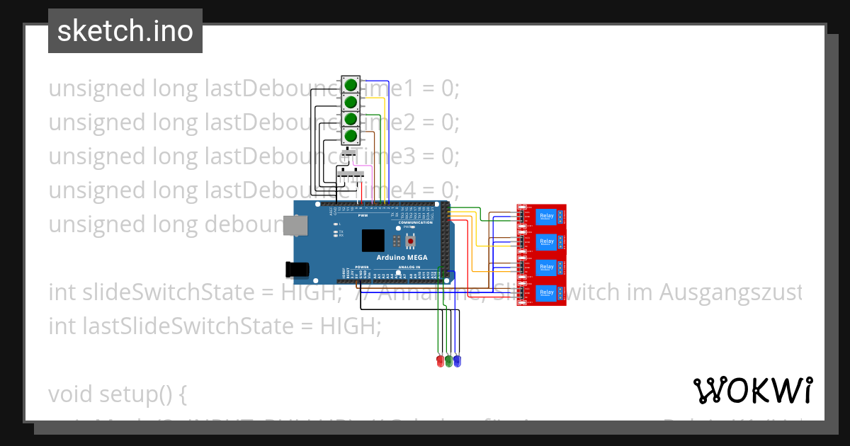 Relaisplatte mit MEGA mit ONOFF V1 Copy (3) - Wokwi ESP32, STM32, Arduino Simulator