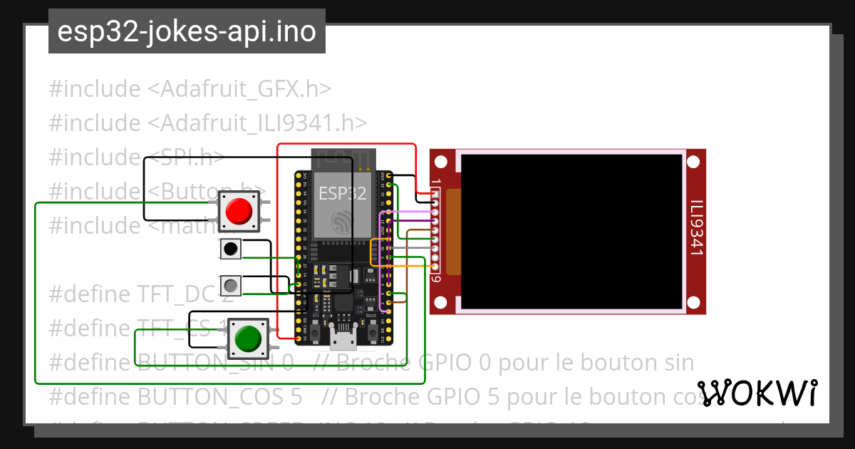 sin+ cos+boutons+intérruption - Wokwi ESP32, STM32, Arduino Simulator