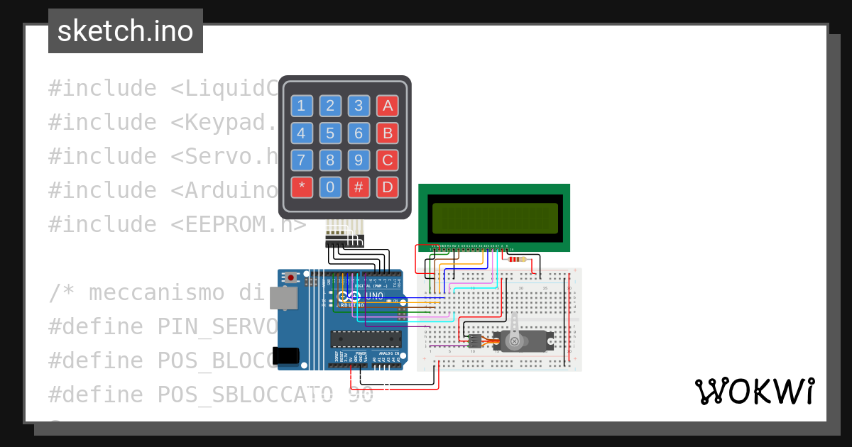 Cassaforte Wokwi Esp32 Stm32 Arduino Simulator 