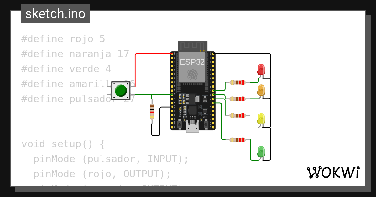 Semaforo De F1 Wokwi Esp32 Stm32 Arduino Simulator