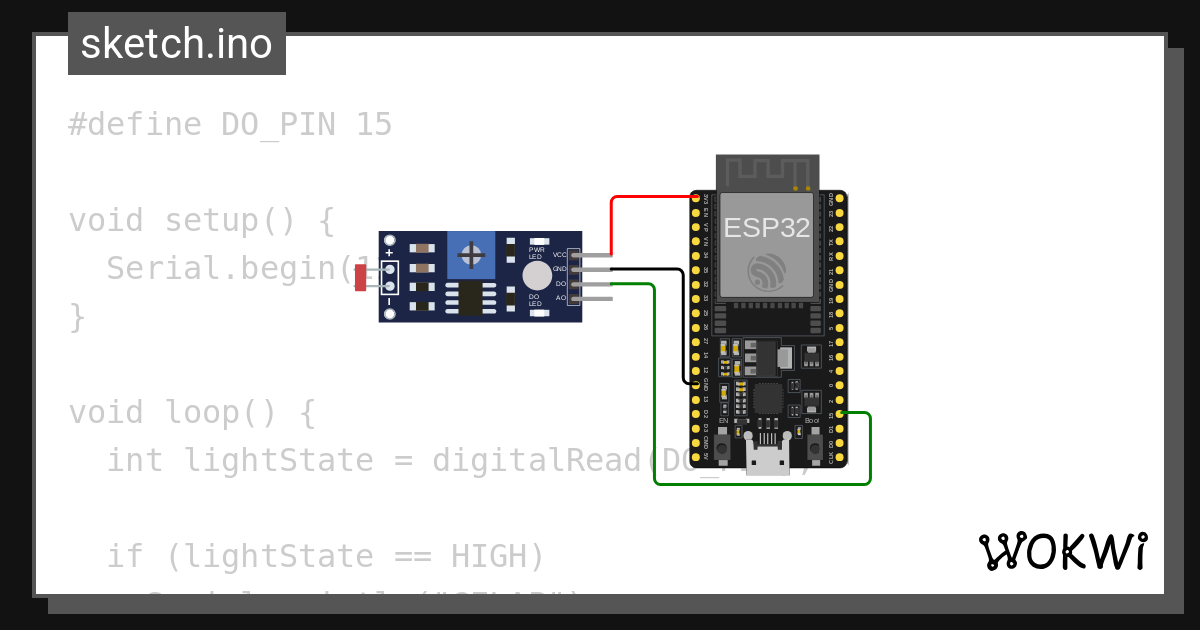 Ldr Digital Wokwi Esp32 Stm32 Arduino Simulator 