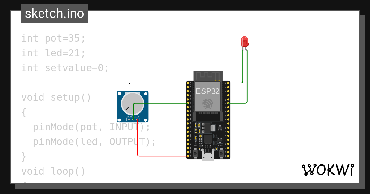 Potentiometer Wokwi Esp32 Stm32 Arduino Simulator 4800