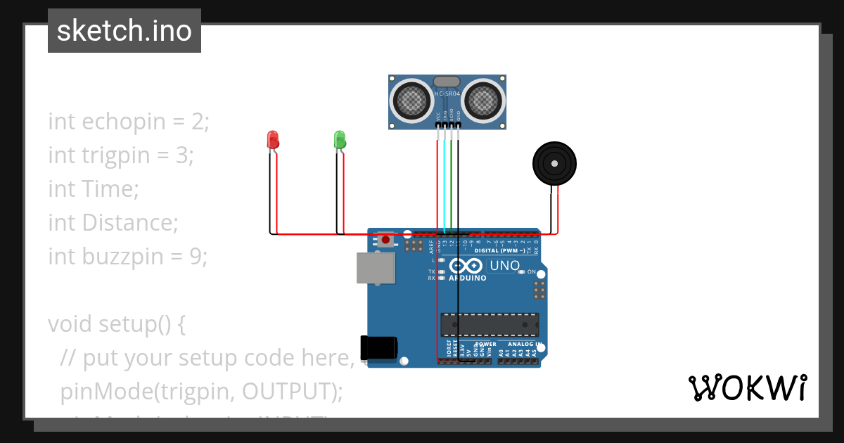 ADV-C-284_Ultrasonic distance sensor - Wokwi ESP32, STM32, Arduino Simulator