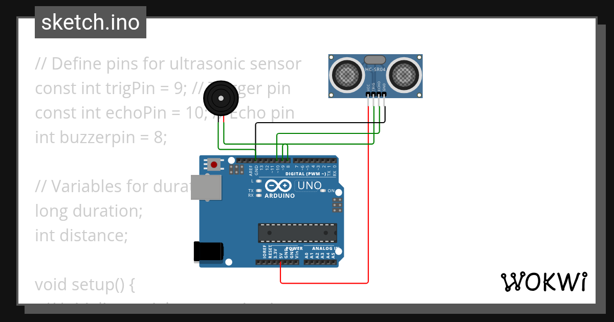 Ultrasonic Sensor Distance Measurement Wokwi Esp32 Stm32 Arduino Simulator
