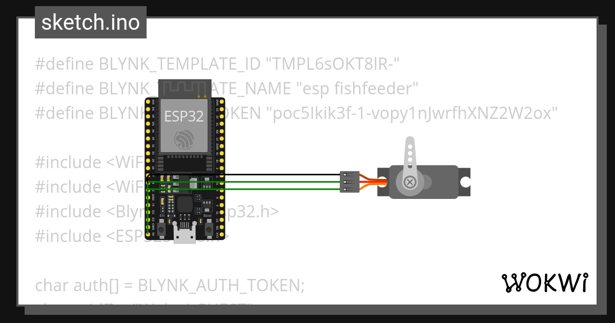 fish feeder - Wokwi ESP32, STM32, Arduino Simulator