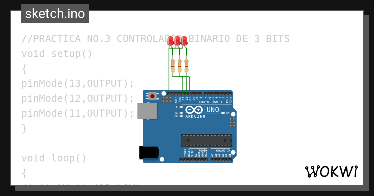 Contador 3 Bits Wokwi Esp32 Stm32 Arduino Simulator 1795