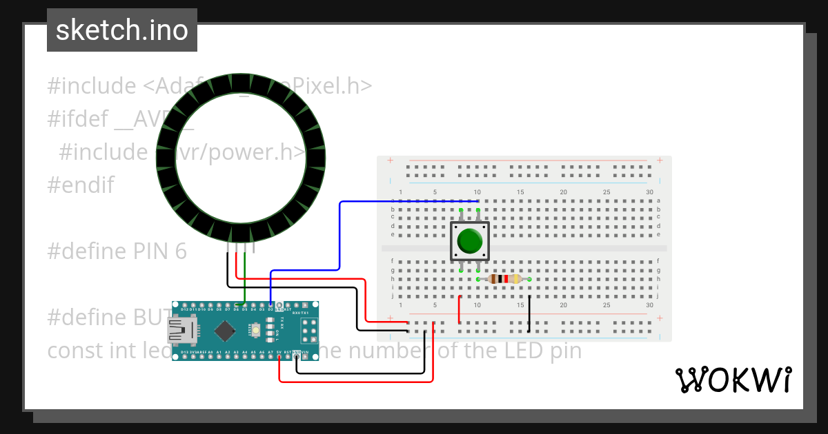 nano led ring - Wokwi ESP32, STM32, Arduino Simulator
