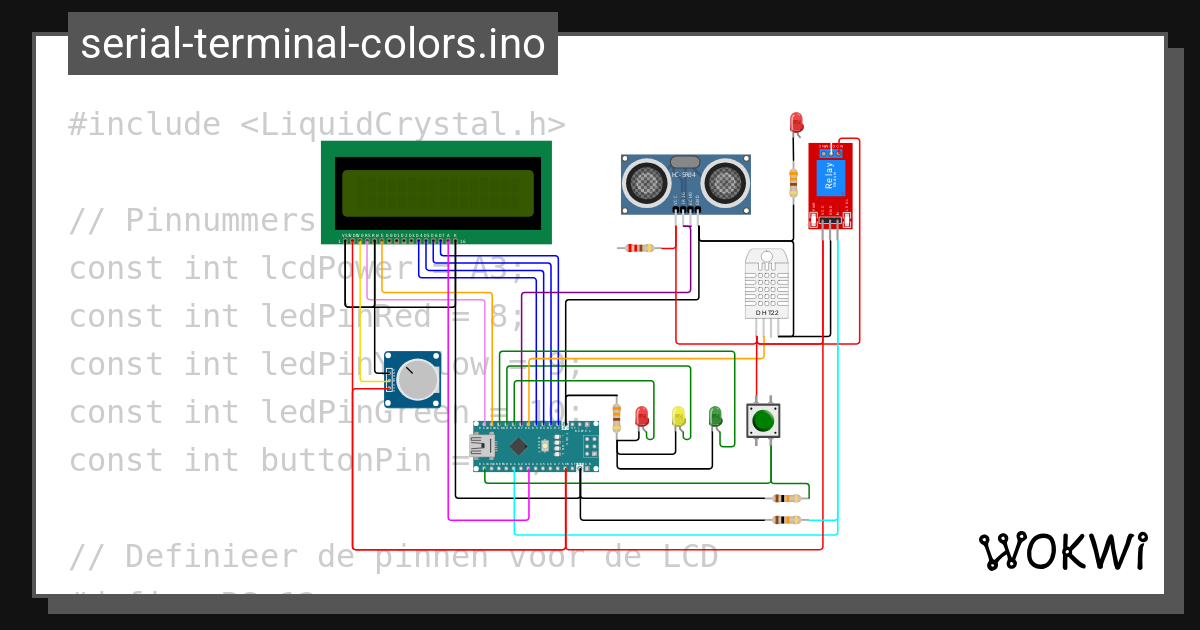 Arduino Nano With Pushbutton Lcd Powered Leds Test Project Wokwi Esp32 Stm32 Arduino