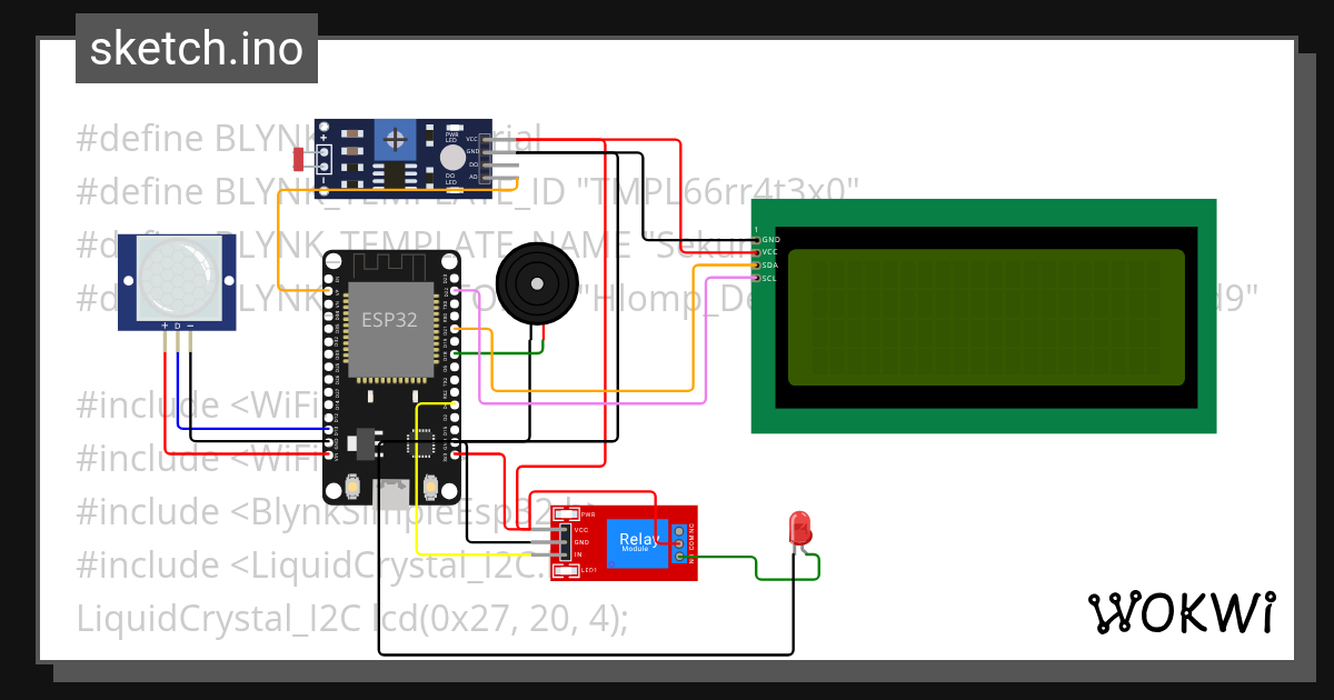 Sekuritas Rumah - Wokwi ESP32, STM32, Arduino Simulator