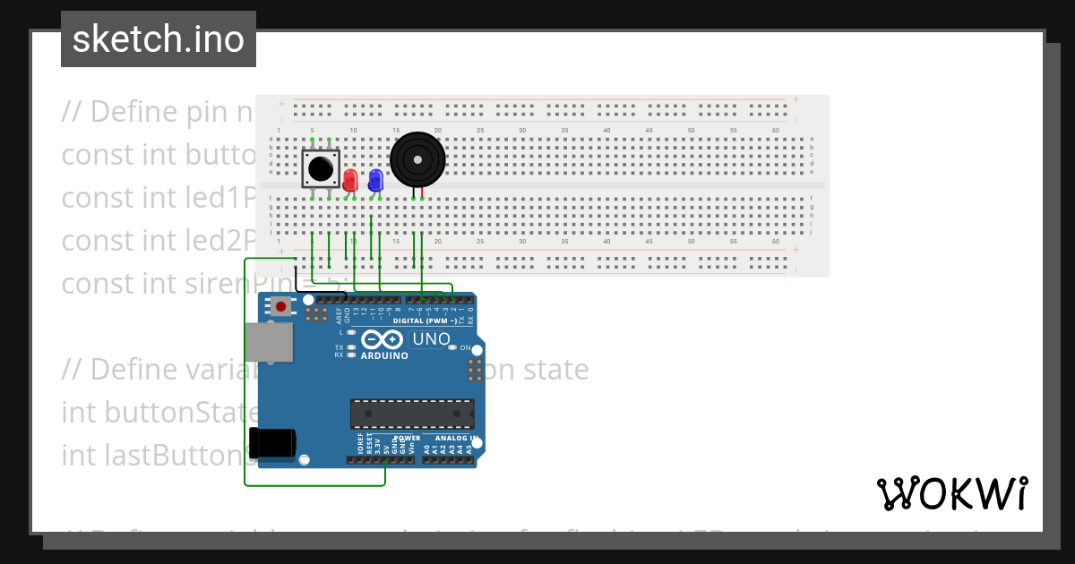 Police Caar - Wokwi ESP32, STM32, Arduino Simulator