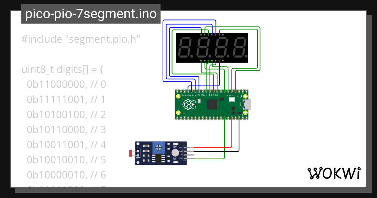 7-seg + photoresistor 5sec - Wokwi ESP32, STM32, Arduino Simulator