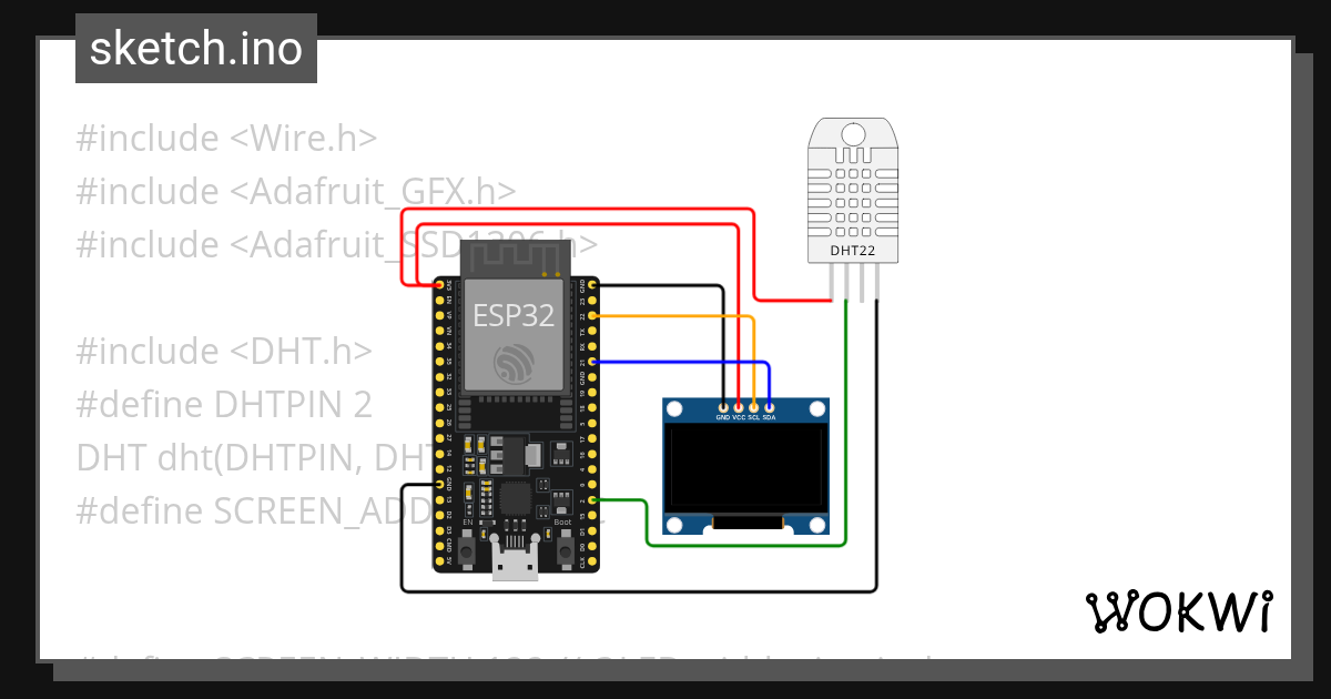 esp32_oled_dht22 - Wokwi ESP32, STM32, Arduino Simulator