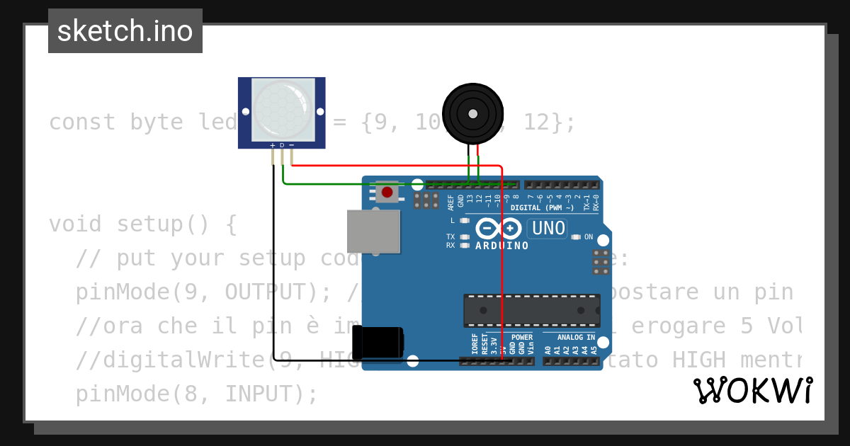 Sensore Di Movimento Wokwi Esp32 Stm32 Arduino Simulator