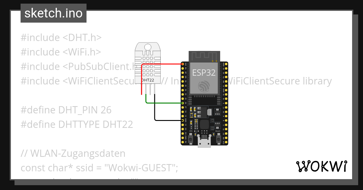MQTT Connect thingspeak - Wokwi ESP32, STM32, Arduino Simulator
