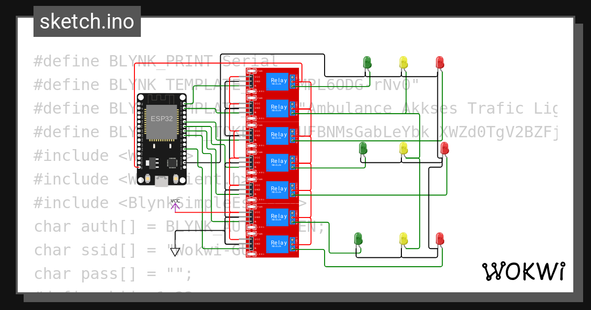 Ambulance Akkses Trafic Light Wokwi Esp32 Stm32 Arduino Simulator 2313
