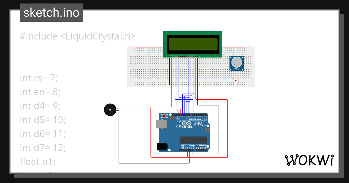 LCD calculadora Buzzer - Wokwi ESP32, STM32, Arduino Simulator