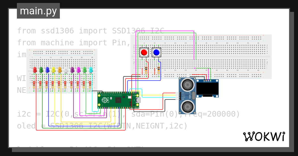 датчик растояния Wokwi Esp32 Stm32 Arduino Simulator 1955