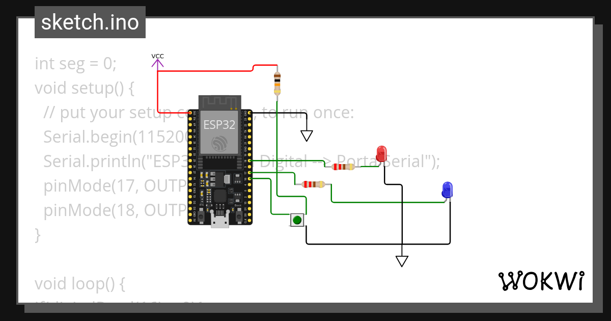 leds - Wokwi ESP32, STM32, Arduino Simulator