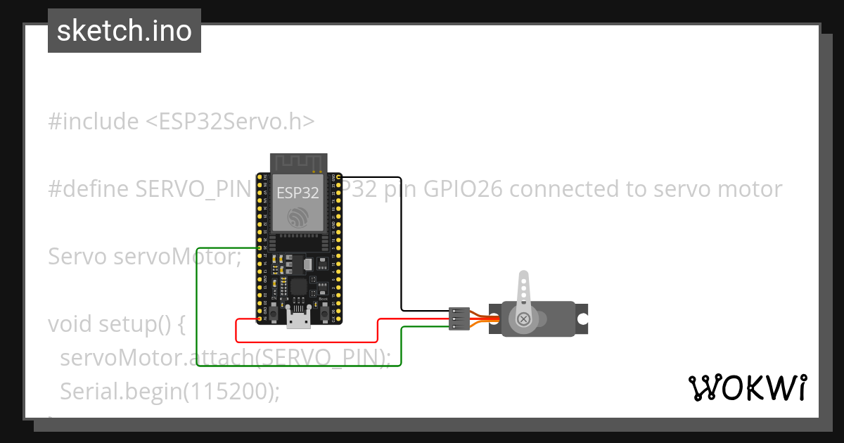 SERVO MOTOR - Wokwi ESP32, STM32, Arduino Simulator