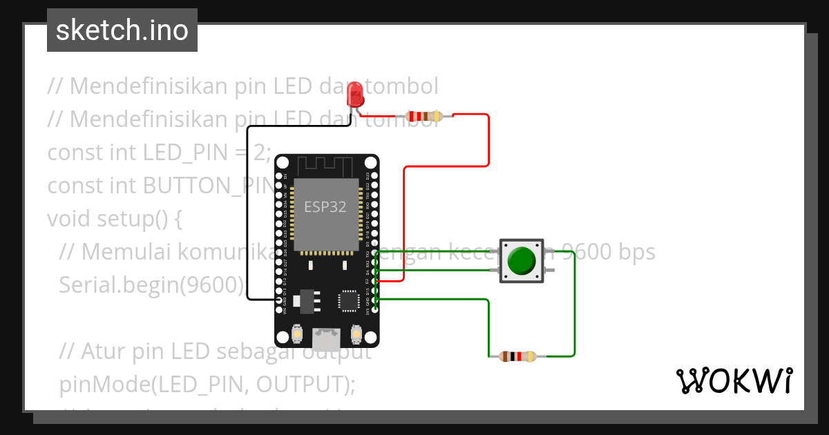 Led Dengan Button 2 Wokwi Esp32 Stm32 Arduino Simulator