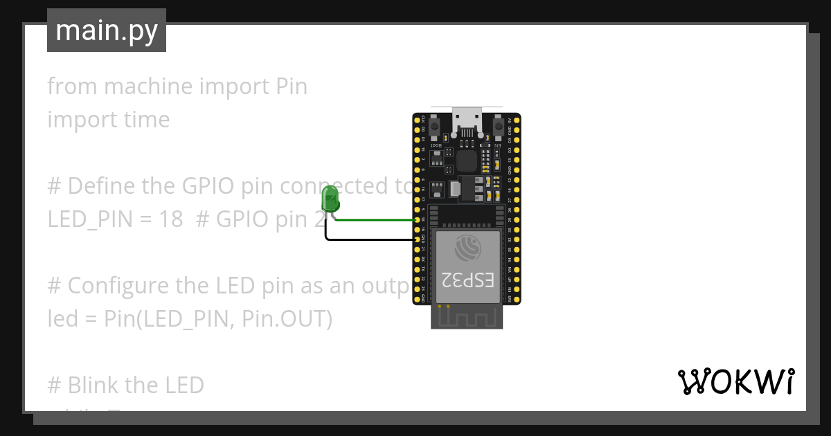 Blink led - Wokwi ESP32, STM32, Arduino Simulator