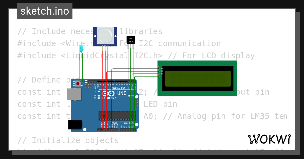 Pir Sensor Project Wokwi Esp32 Stm32 Arduino Simulator