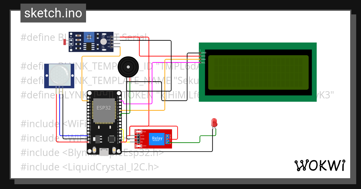 Sistem sekuritas rumah_(Vicrena Kalangit) - Wokwi ESP32, STM32, Arduino Simulator