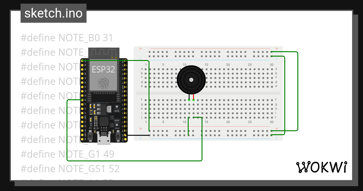 Atividade Melodia Wokwi Esp32 Stm32 Arduino Simulator 