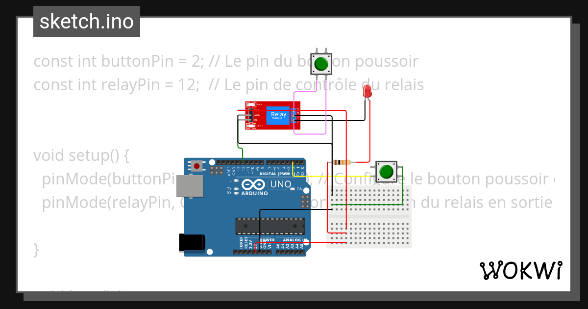 Simulation interrupteur avec relais - Wokwi ESP32, STM32, Arduino Simulator Simulation interrupteur avec relais - Wokwi ESP32, STM32, Arduino Simulator